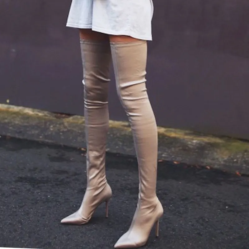 Yyvonne 2022 Thigh High Boots Over The Knee Elastic Stretch Long Boots ...