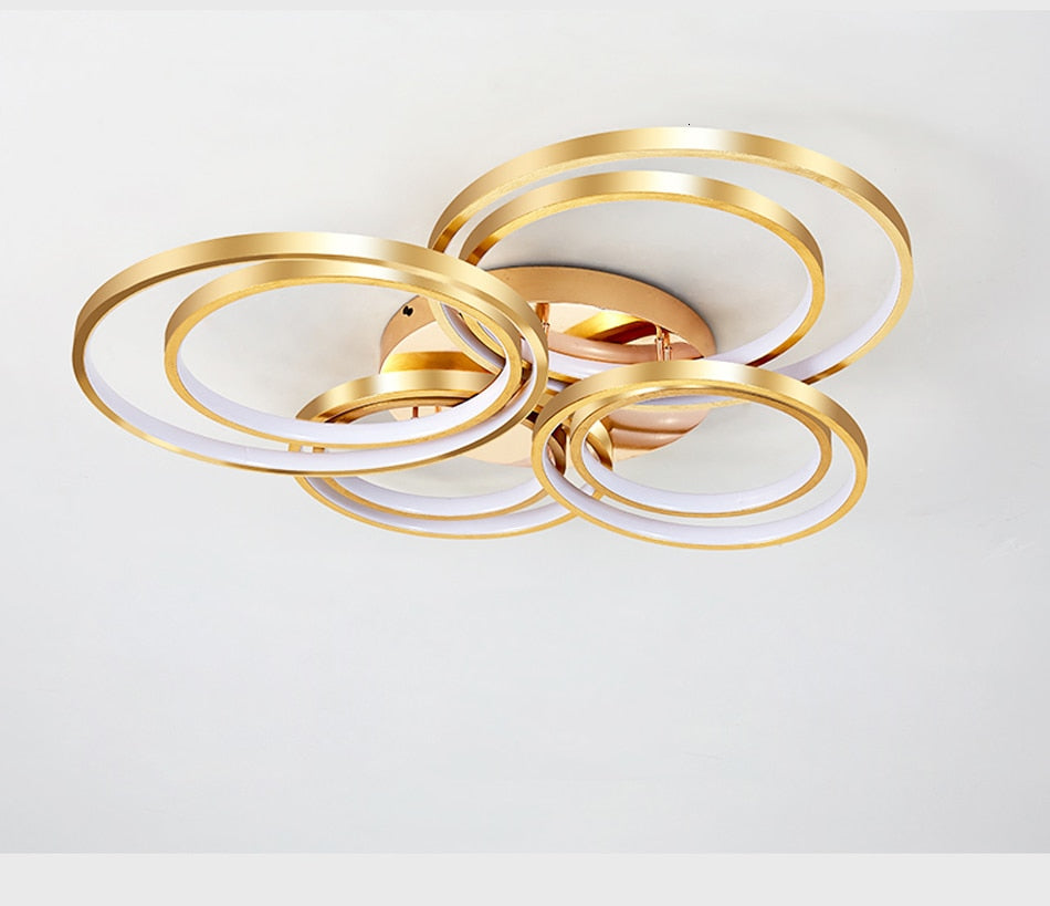 Modern Golden LED Ceiling Lights For Living Room Bedroom Restaurant ...