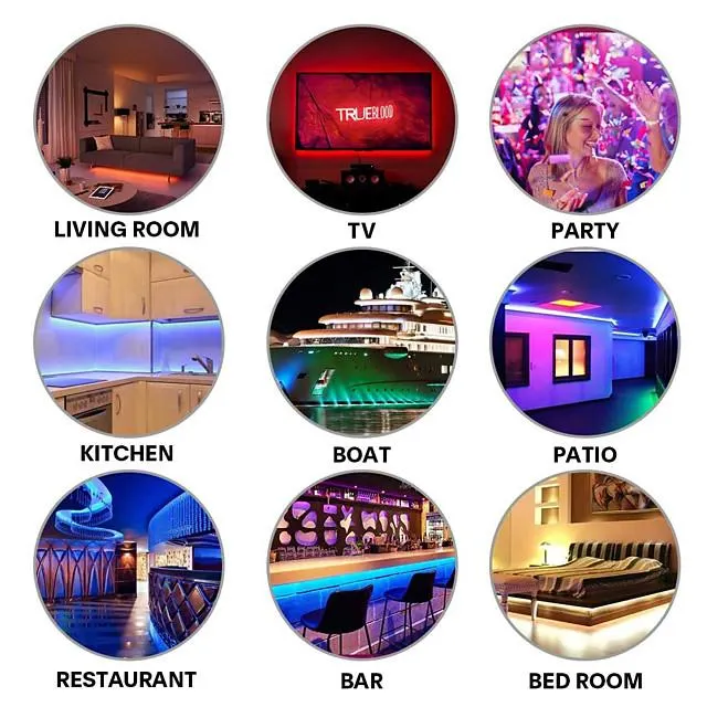 LED Strip Lights 65ft 2x10m WIFI App Intelligent Control 5050 RGB LED ...