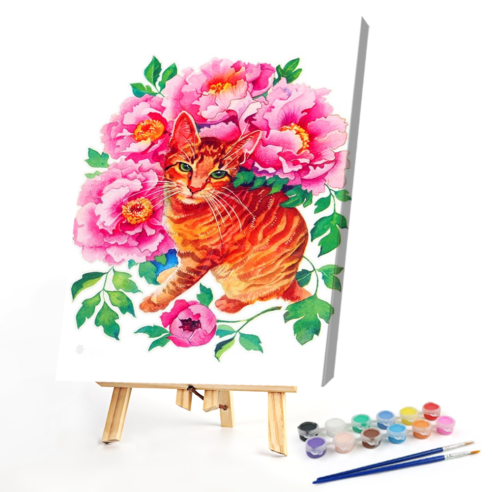 40 50CM Paint By Numbers Animals In Flowers 40-50cm-paint-by-numbers-animals-in-flowers