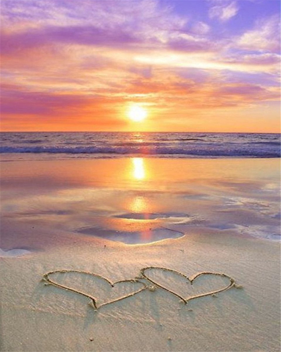 DIY Painting By Numbers | Beautiful seaside and sunset