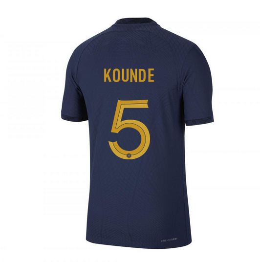 France Jules Koundé 5 Home Shirt Kit World Cup 2022
