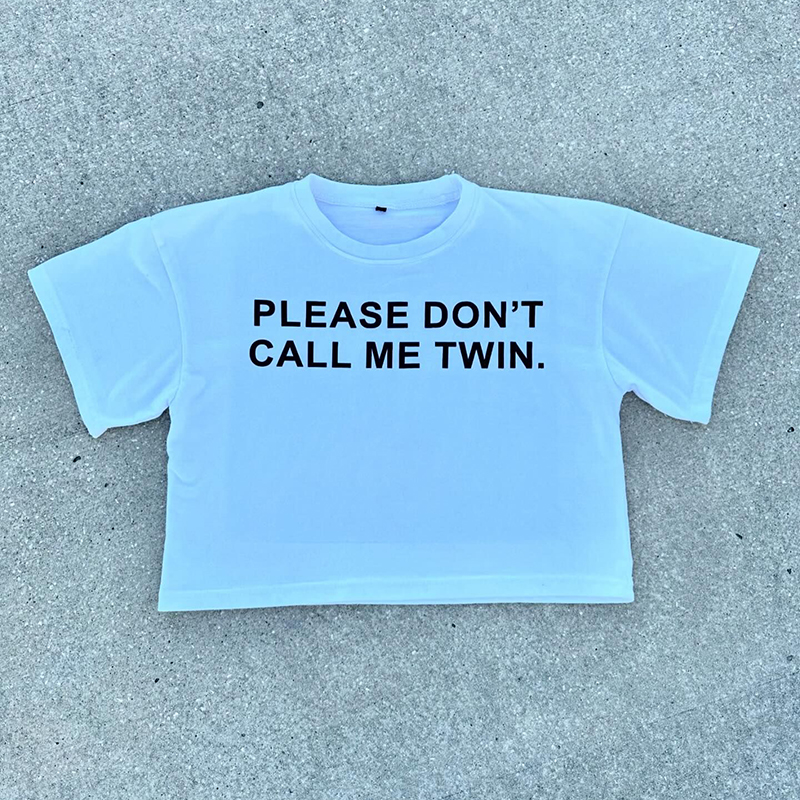 Sopula Vintage Please Don't Call Me Twins Graphic Cotton Cropped T ...