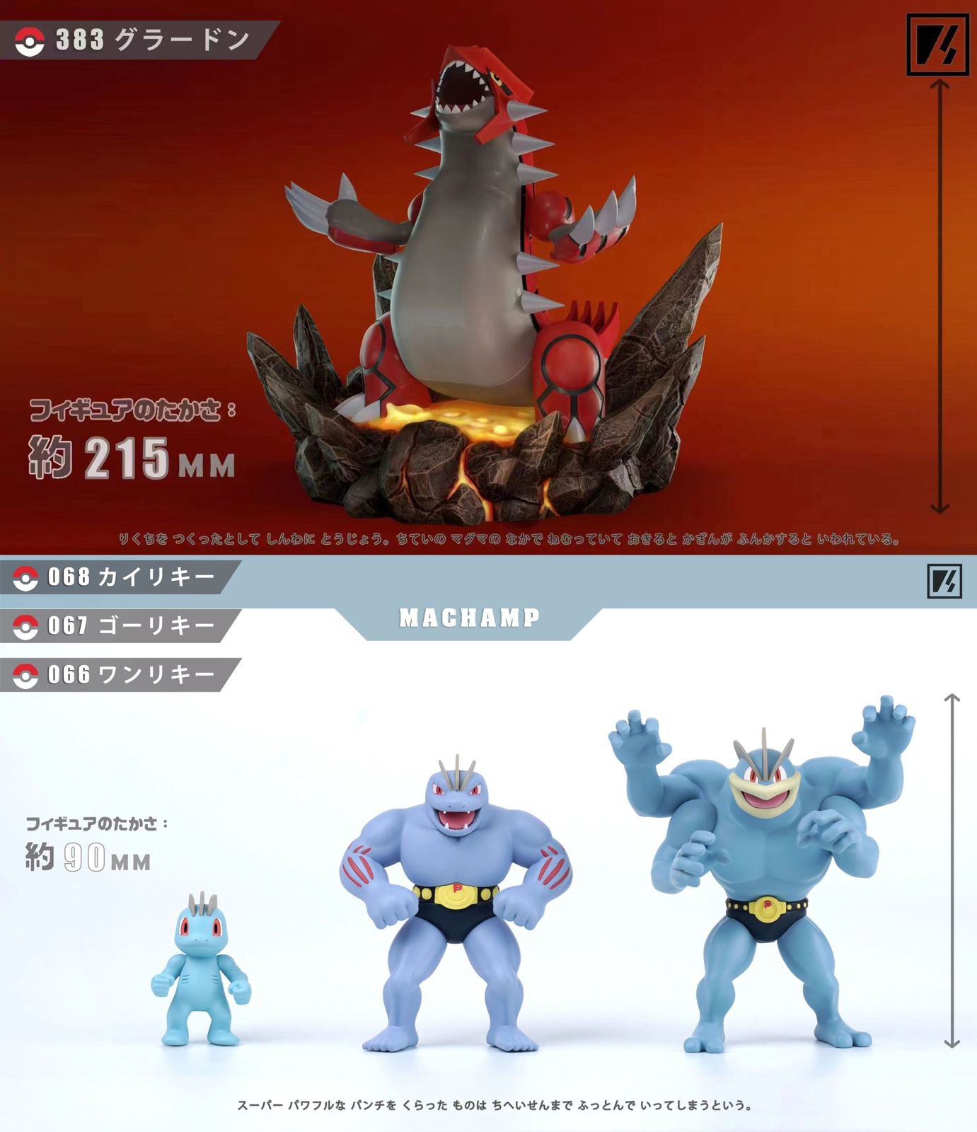 1/20 Scale World Zukan Groudon & Evolution of Machamp Set - Pokemon ...