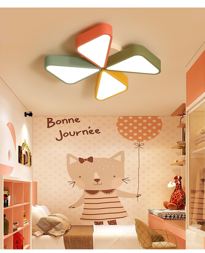 Kids BedroomCeiling Lamp LED Metal Iron Acrylic Color Windmill Children ...