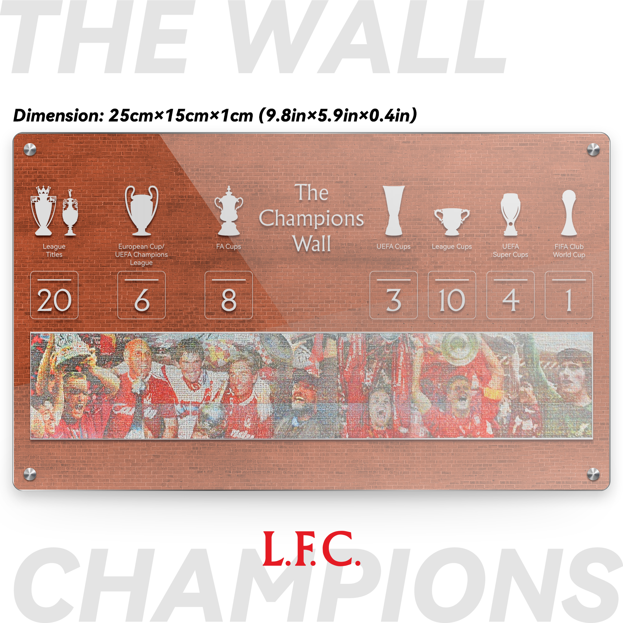 LFC CHAMPIONS WALL DESKTOP REPLICA with Easy Swop Numbers