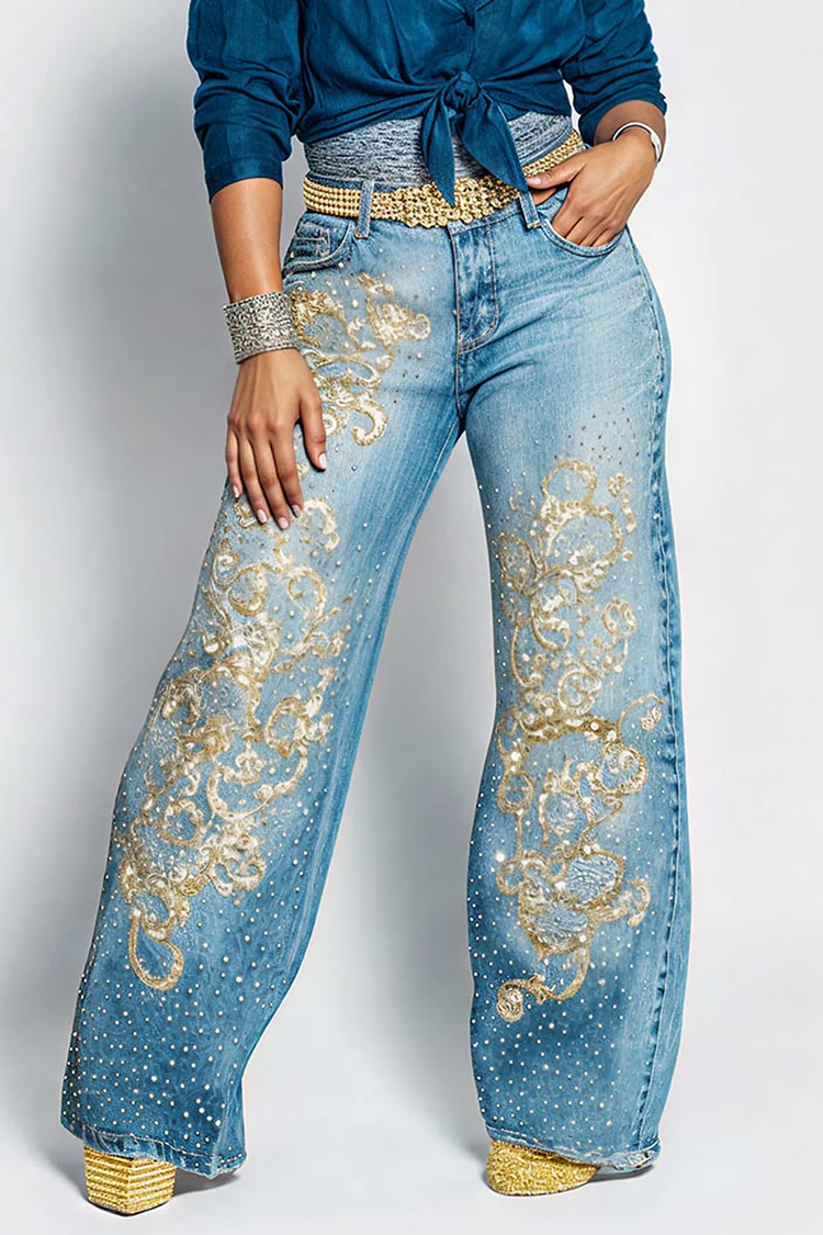 Xpluswear Design Plus Size Daily Light Blue Drilling Casual Pocket ...