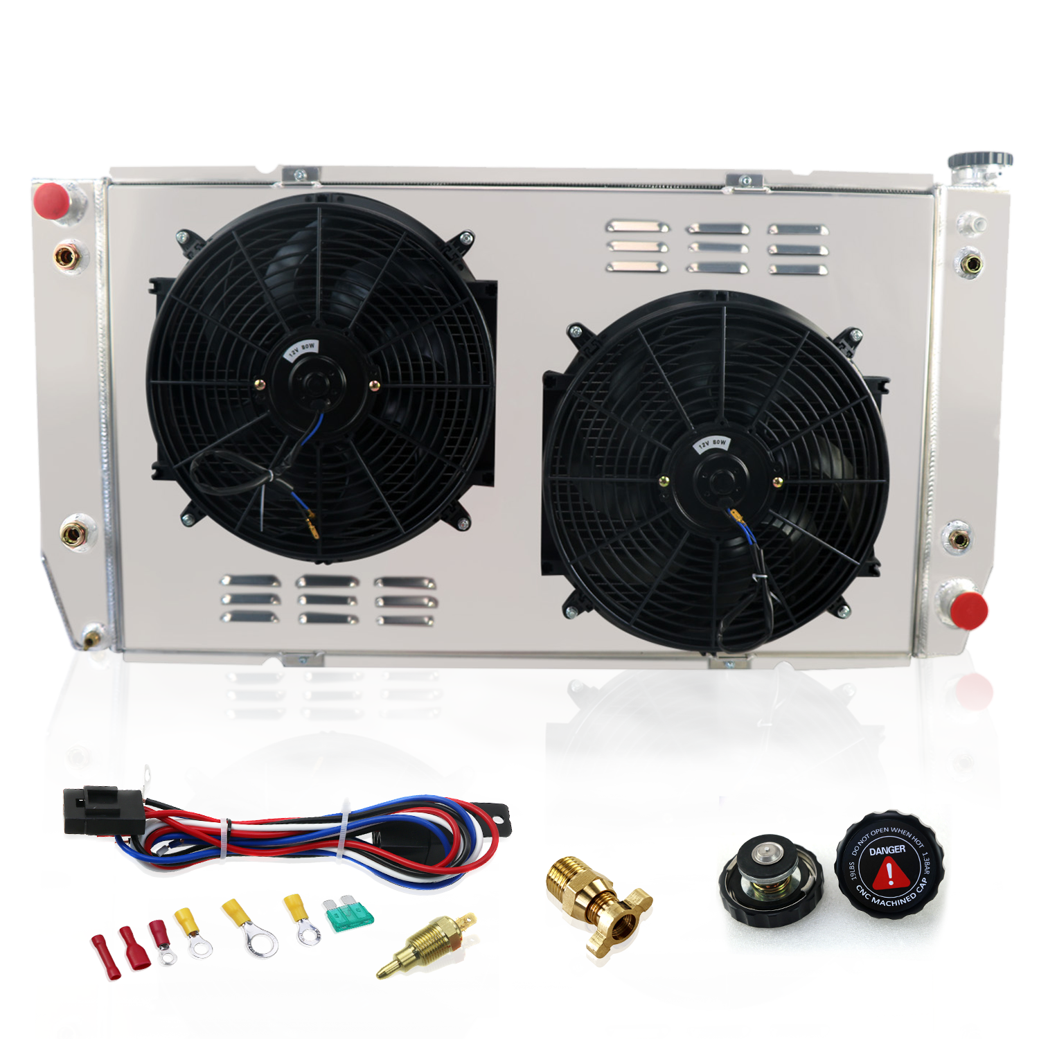 Alloyworks 3Row Radiator&Shroud+Fan For Chevy GMC Truck C/K 1500 2500 ...