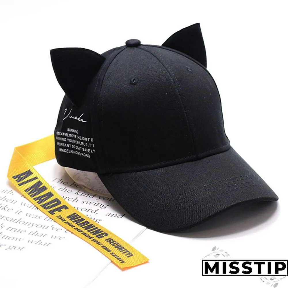 Cat Ears Ribbon Baseball Cap - MissTip