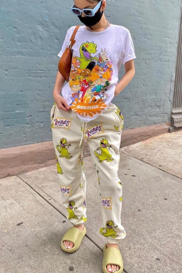 Fashion Cartoon Printed Trousers