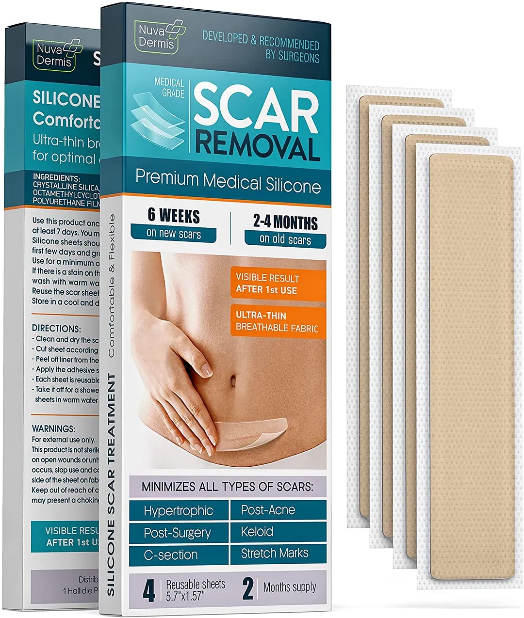 Silicone Scar Removal Treatment Sheets Strips Tape Silicon Gel Cream ...