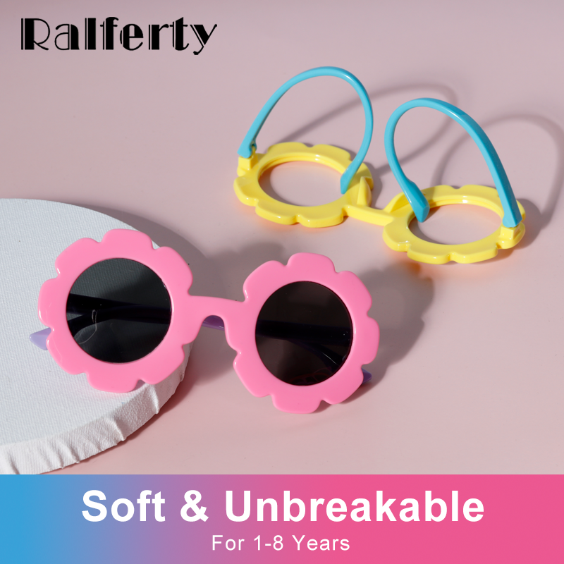 Ralferty Infant Girls Sunglasses Polarized Lenses Flexible Flower Frame ...