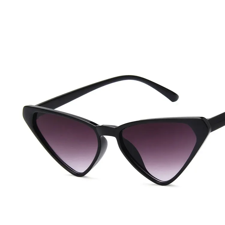Black Cateye Sun Glasses For Women 2020 Vintage Triangle Cat eye ...