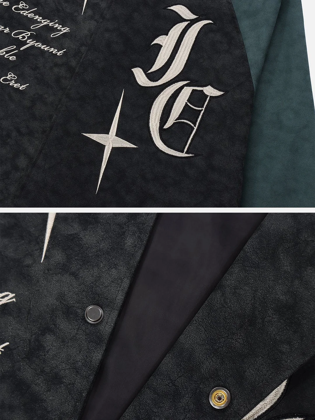 Vintage Gothic Letters Varsity Jacket