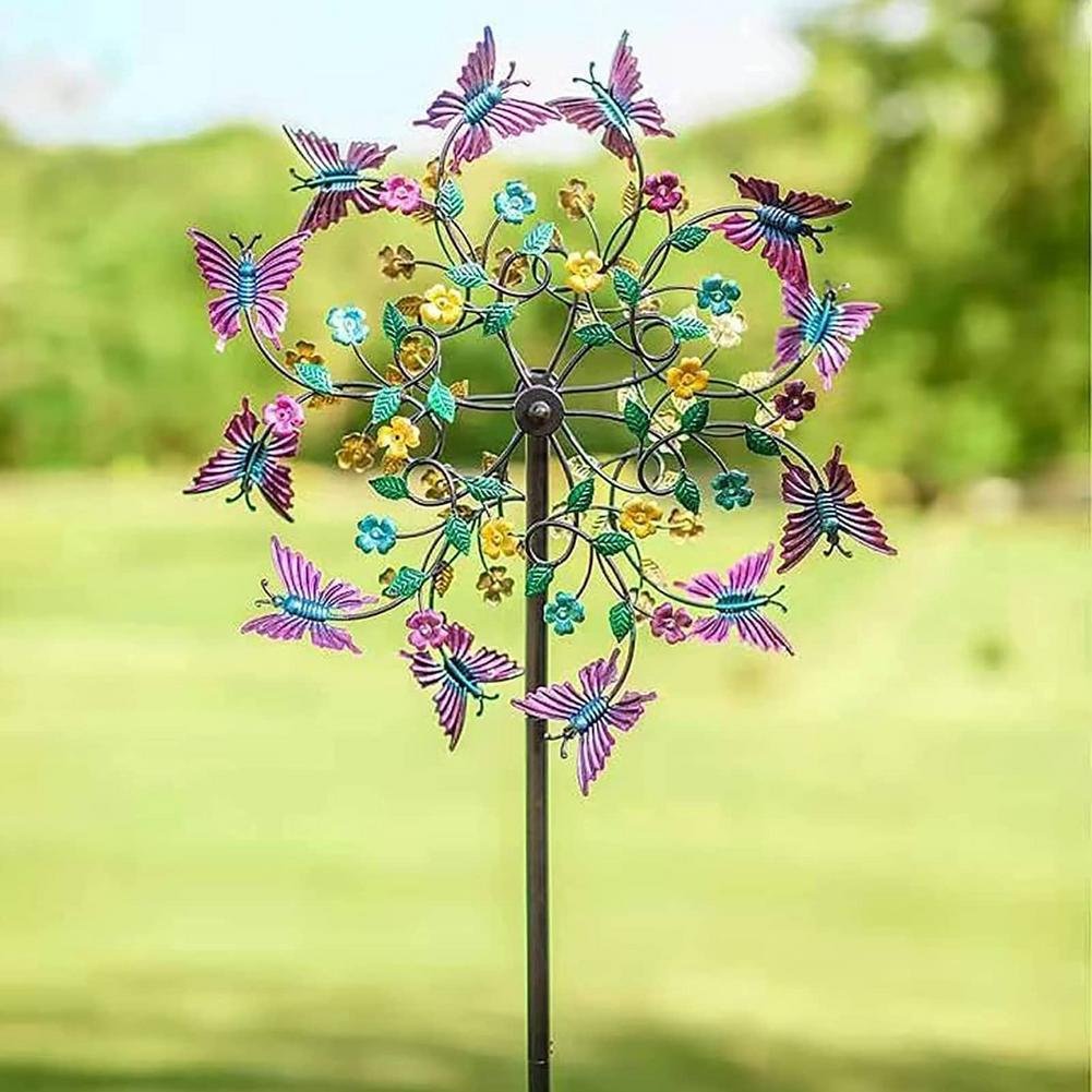 Metal Windmill Butterfly Garden Wind Spinnerrotating Windmill Outdoor ...