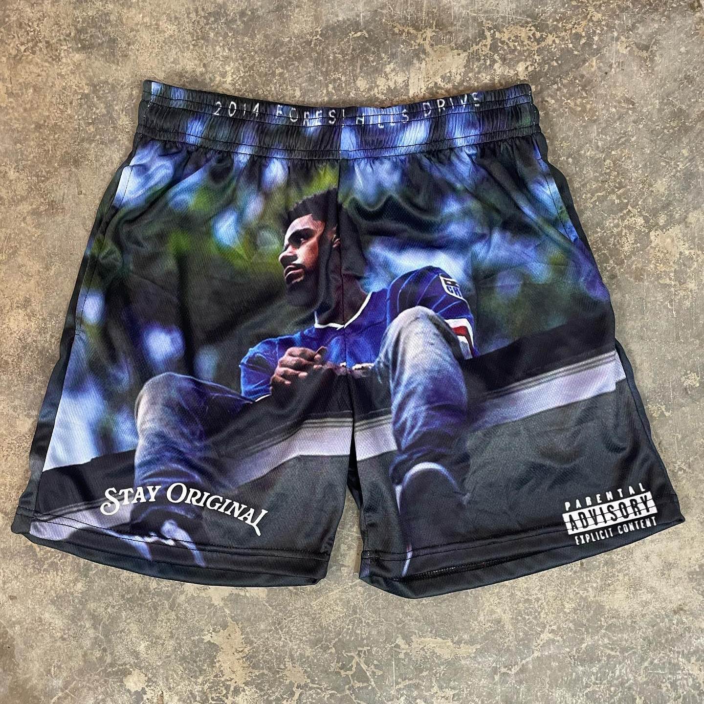 Rap star album print shorts