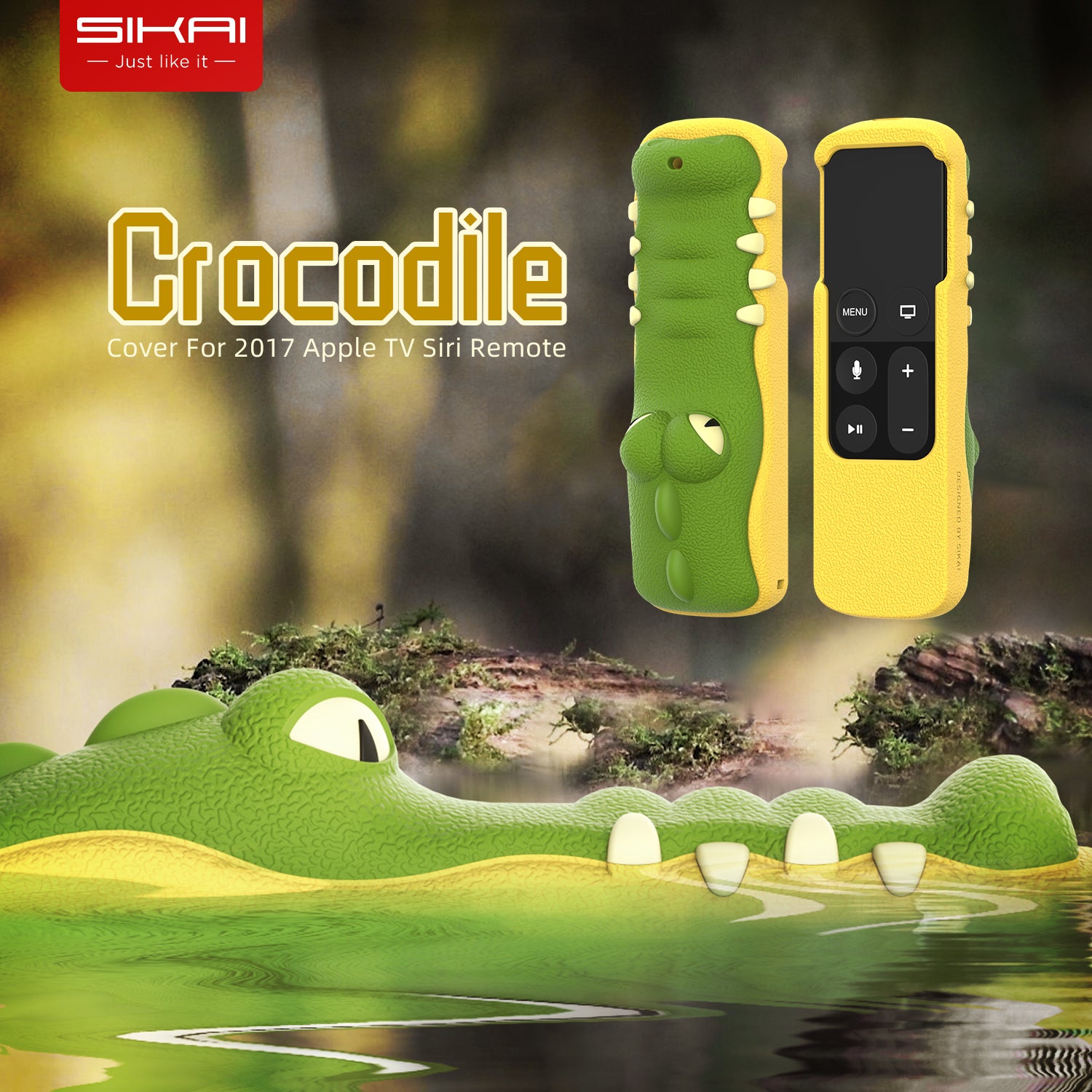 Sikai Crocodile Silicone Case For Apple Tv 4k 4th Gen Siri Remote
