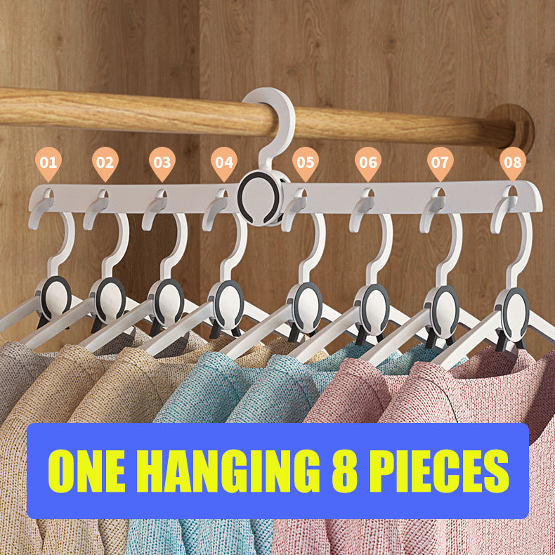 8 Pack Travel Hangers Foldable with 8 Holes Hangers, Multi-Purpose Hangers