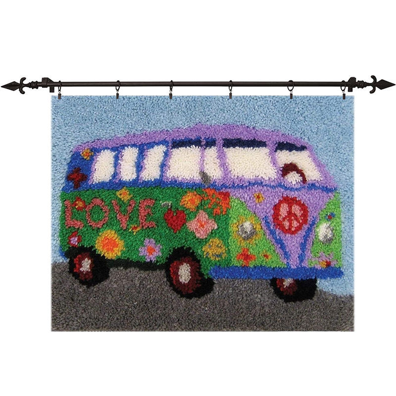 Cartoon School Bus Latch Hook Rug Kit