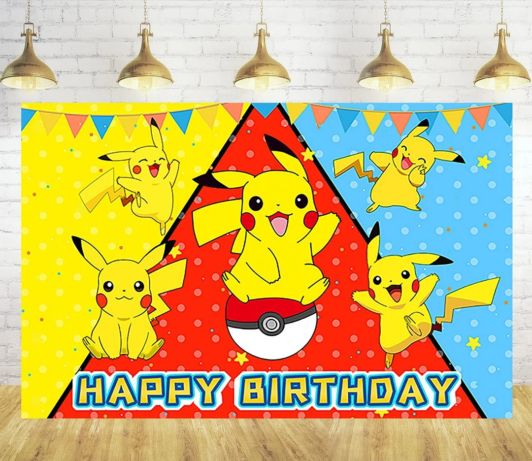 Shop Affordable Pikachu Pokemon Happy Birthday Backdrop for Kids