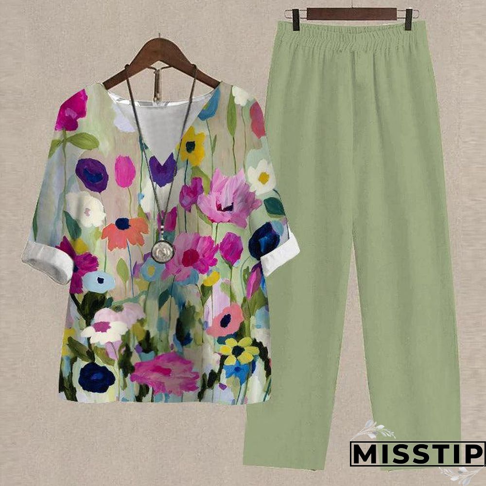 Trendy Round Neck Two Piece Set - MissTip