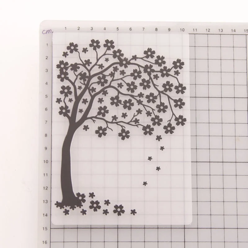 Trees print DIY Plastic Embossing Folders for DIY Scrapbooking Paper ...