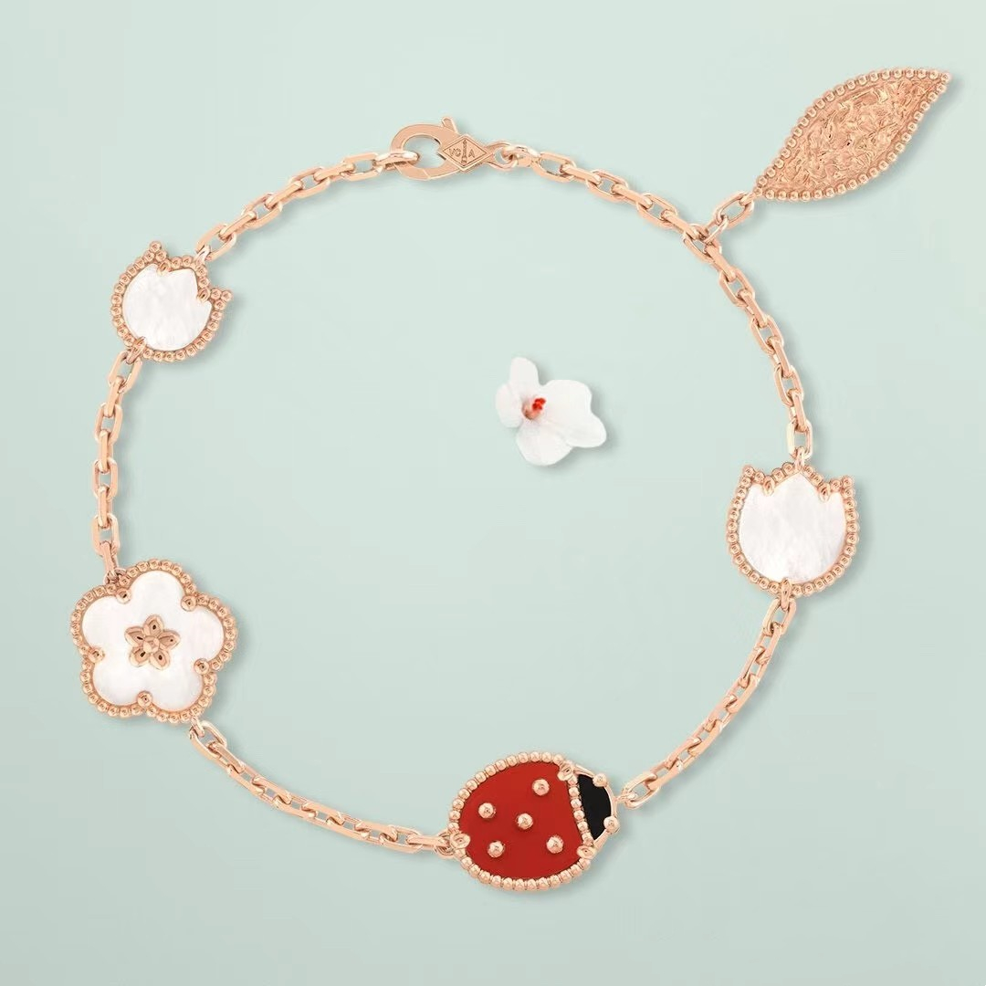 Van Cleef & Arpels Four Leaf Clover Ladybug Bracelet