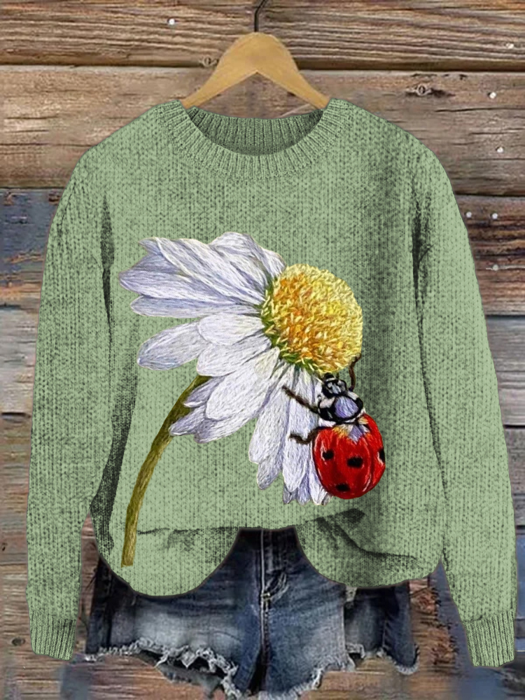 Daisy & Ladybug Cozy Knit Sweater