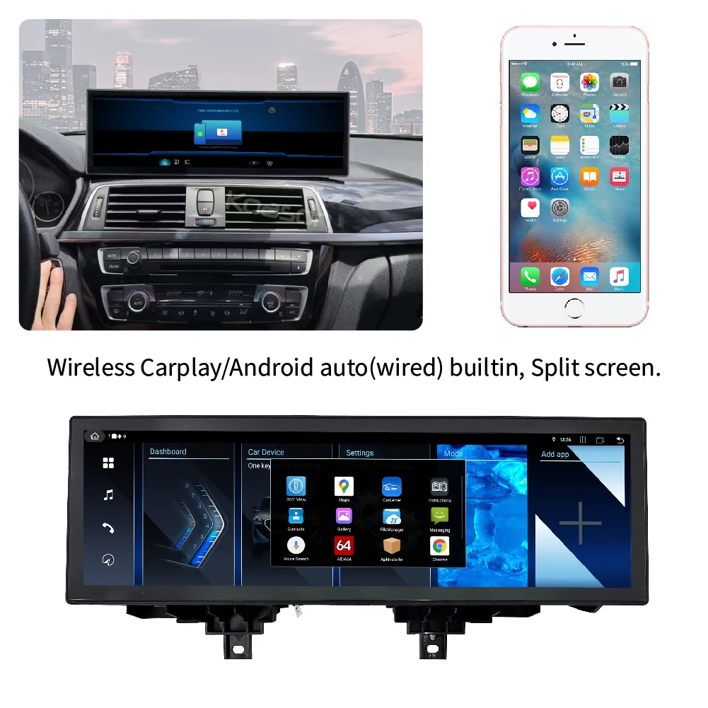 KOASON 14.9inch Android Touch Screen Upgrade Autoradio Wireless Apple ...