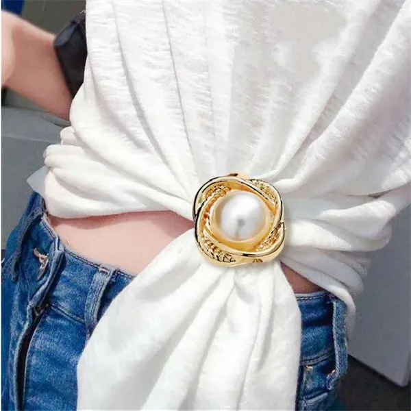 (🎅EARLY CHRISTMAS SALE-49% OFF) Women's Elegant Pearl Floral Scarf Ring ...