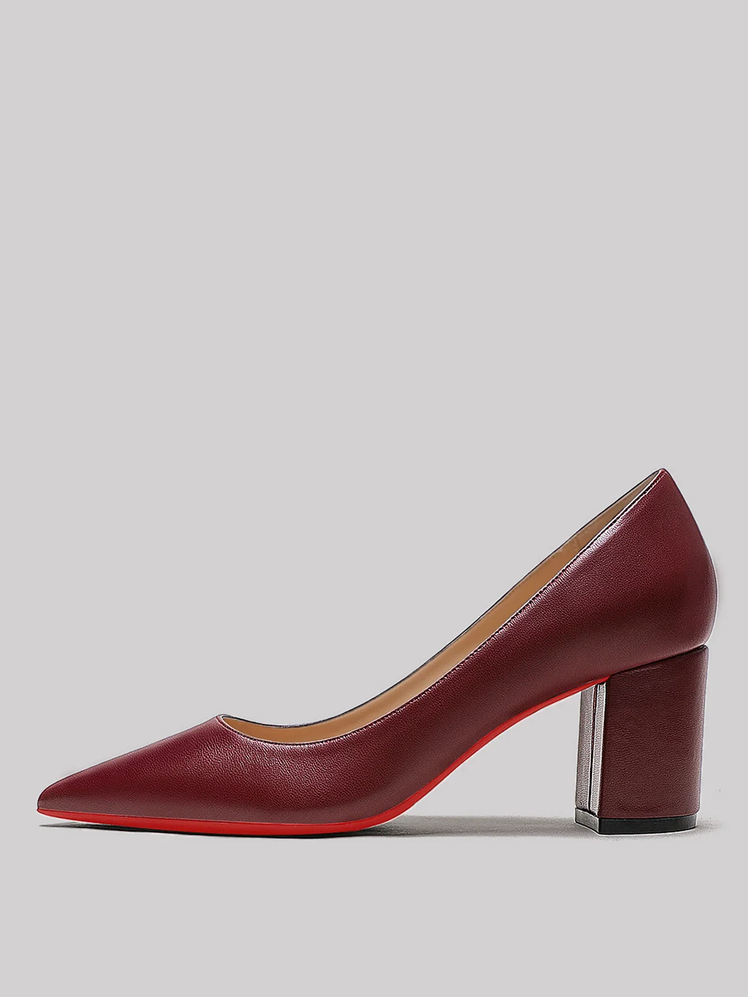 2.5" Women Chunky Heels Red Bottom Shoes Comfortable Middle Block Heel ...