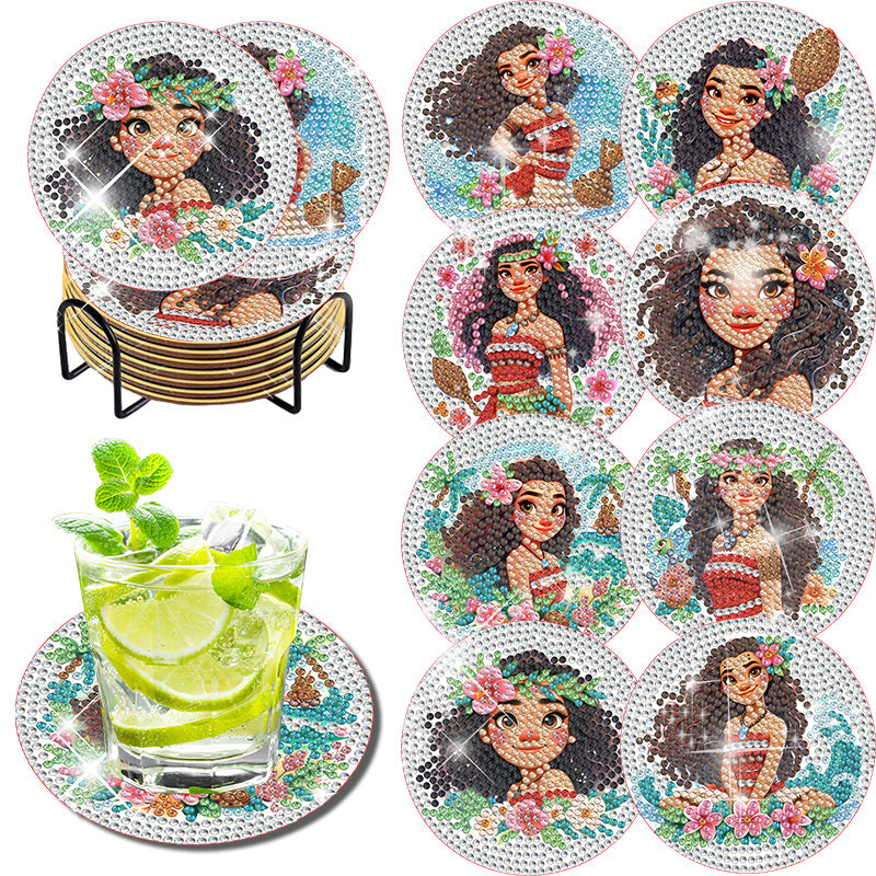 8 pcs set DIY Diamond Painting Coaster | Cartoon
