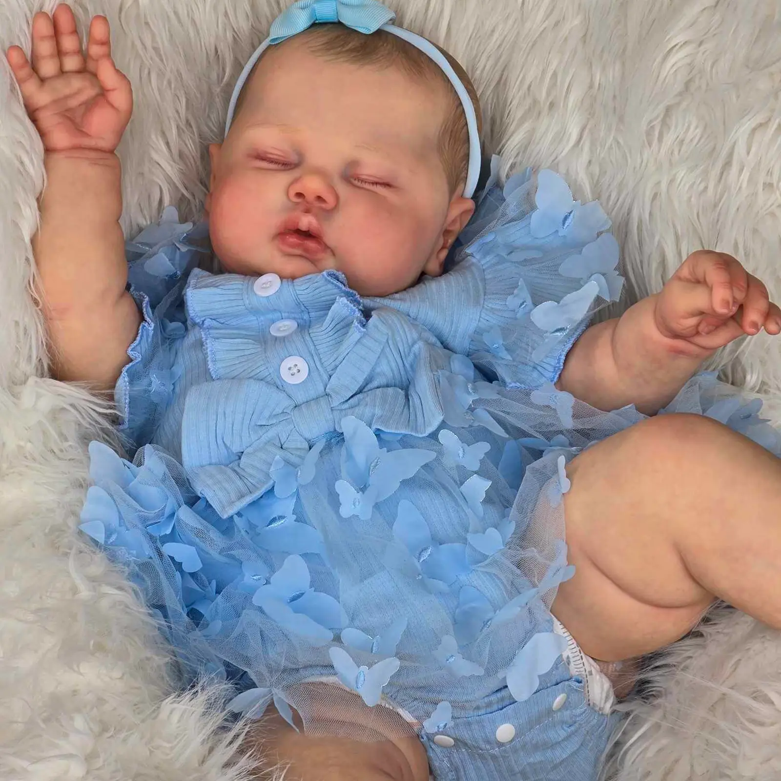 [New] 20" Handmade Lifelike Reborn Hand-Painted Hair Baby Girl Named Rarera