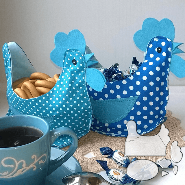 Distinctive Vintage Chicken Basket Sewing Ruler - With Instructions