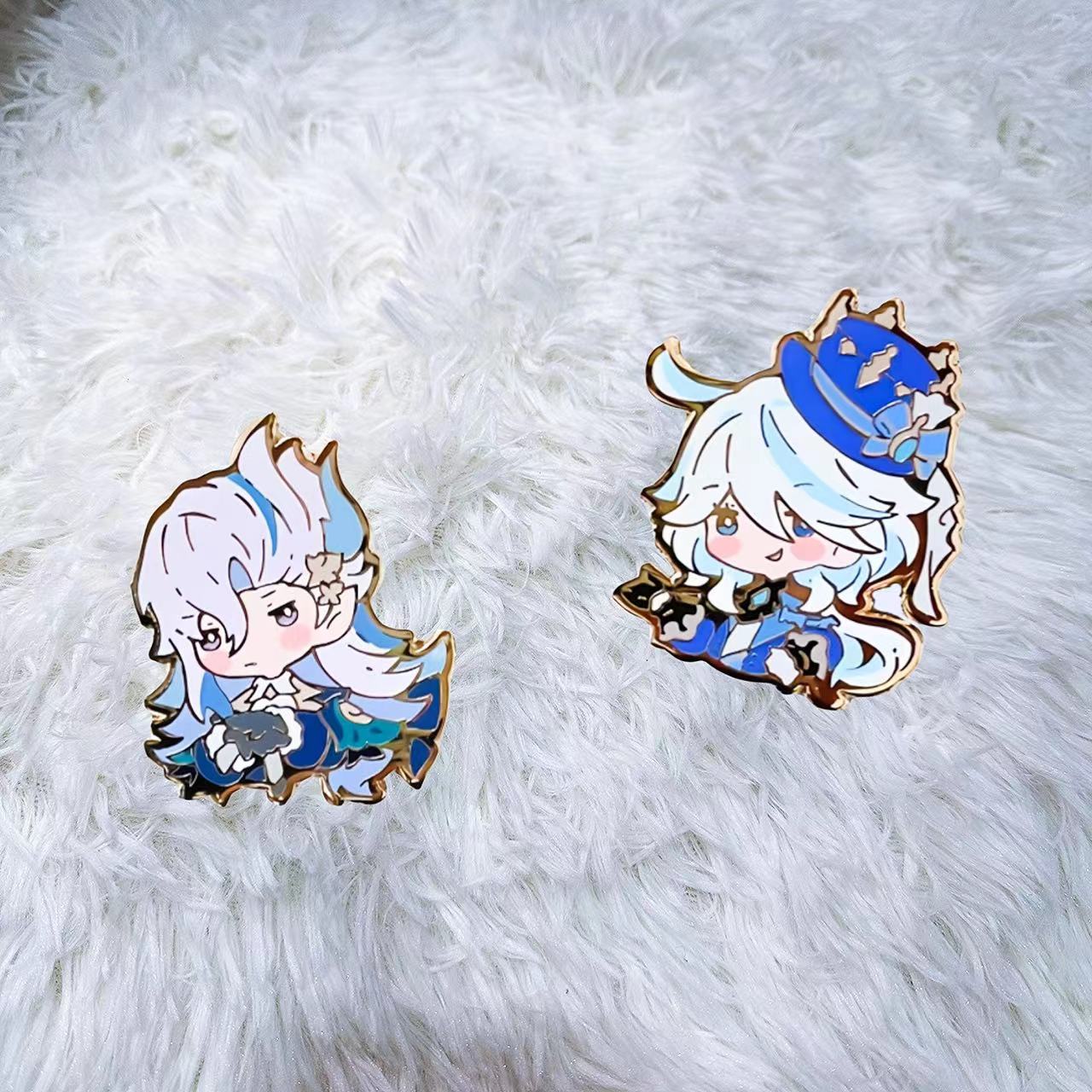 Furina & Neuvillette Genshin Impact Metal Pin Badge