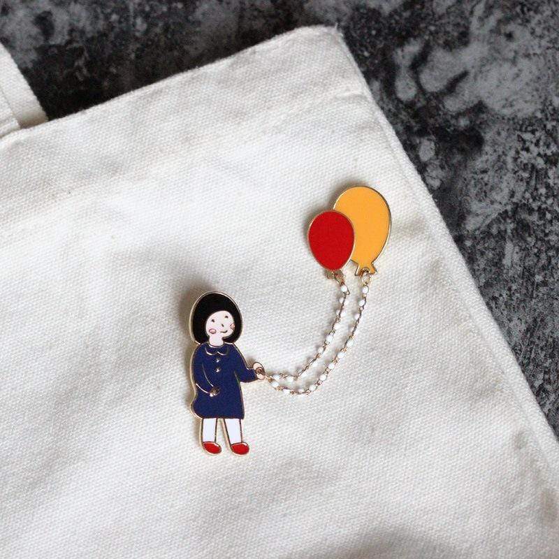 CARTOON LITTLE GIRL PINS (SET/3PCS)