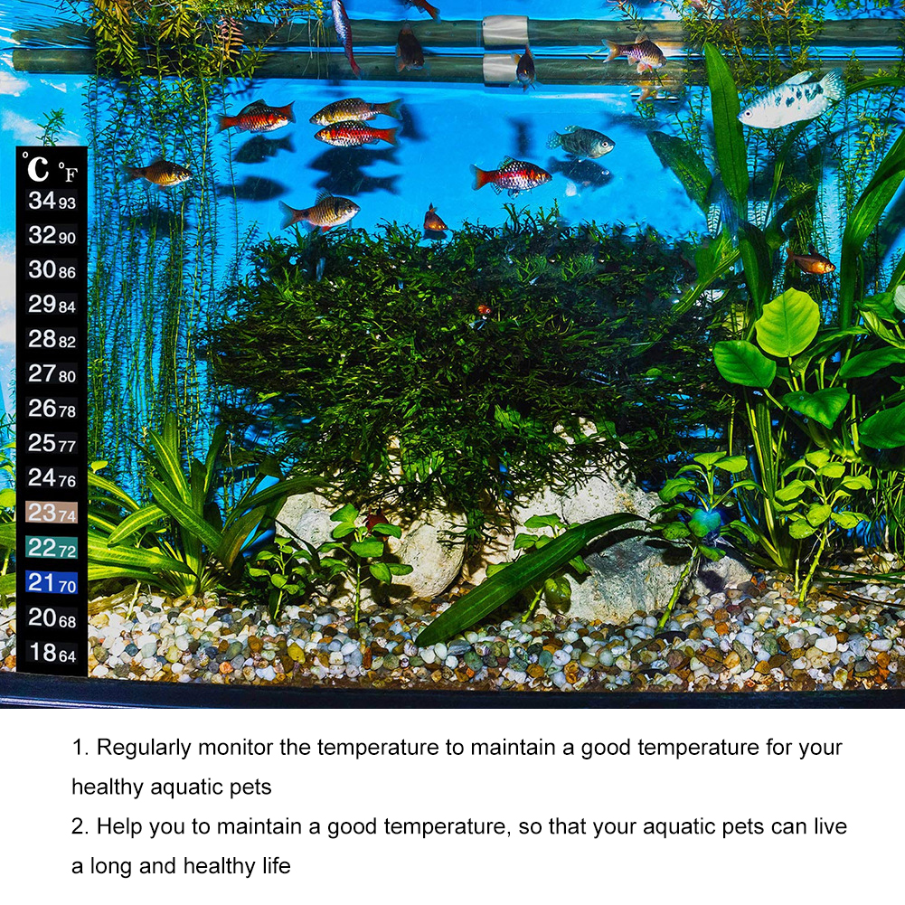 Fish Tank Thermometer Strip Digital LCD Aquarium Temperature Gauge ...