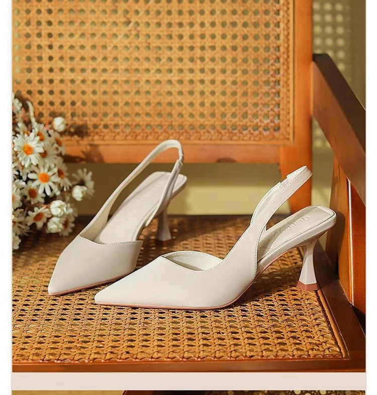 Pointed Toe Stiletto Sandals Toe Cap