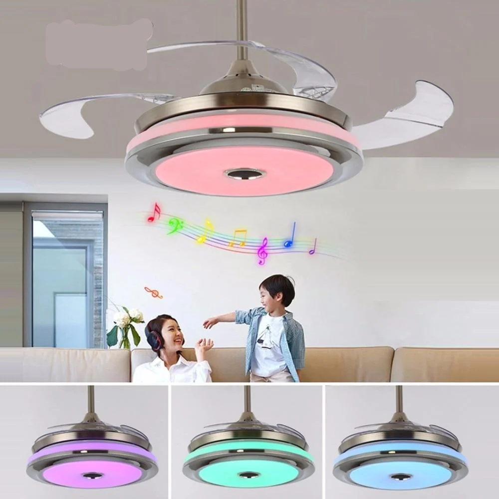 LED Bluetooth Musical Iron Acryl Pendant Fan LED Lamp.LED Light.Pendant ...