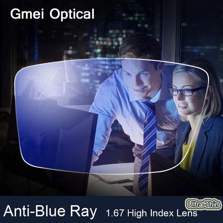 Anti-Blue Ray Lens 1.67 High Index Ultrathin Myopia Prescription ...