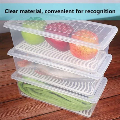 Refrigerator Food Storage Drain Fresh Keeping Box With Lid - Funiyou