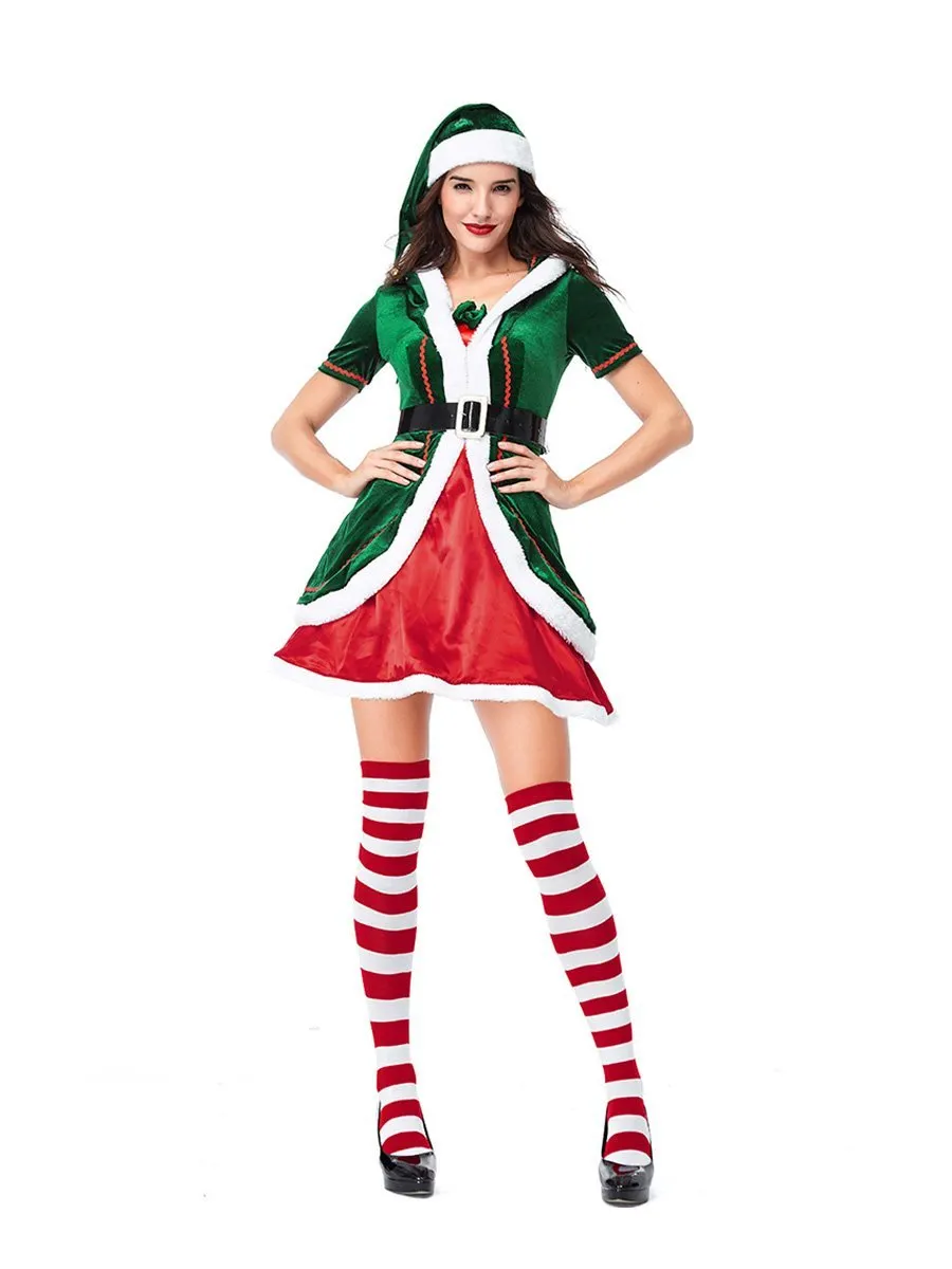 Christmas Elves Costume Woman and Man Party Cosplay Sets