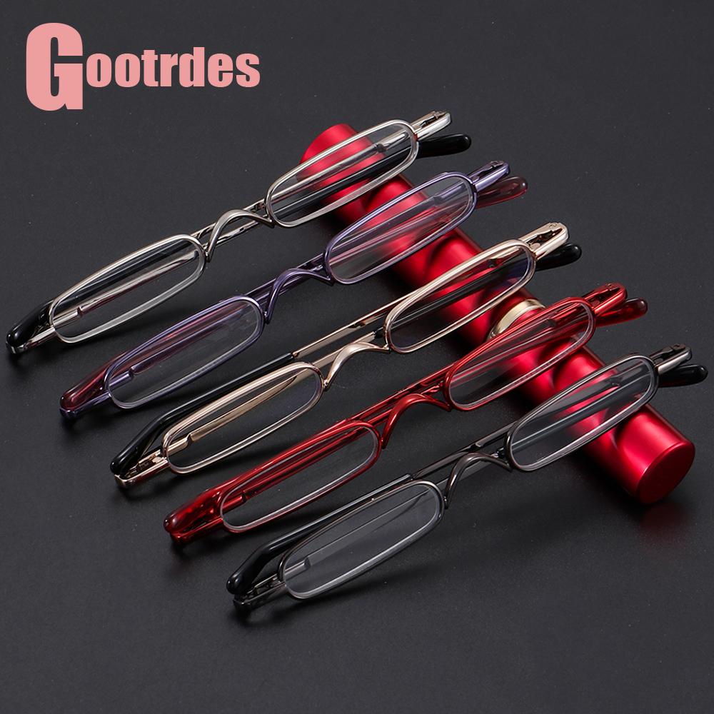 Compact Mini Slim Pen Reading Glasses for Women Men Metal Small Tube ...