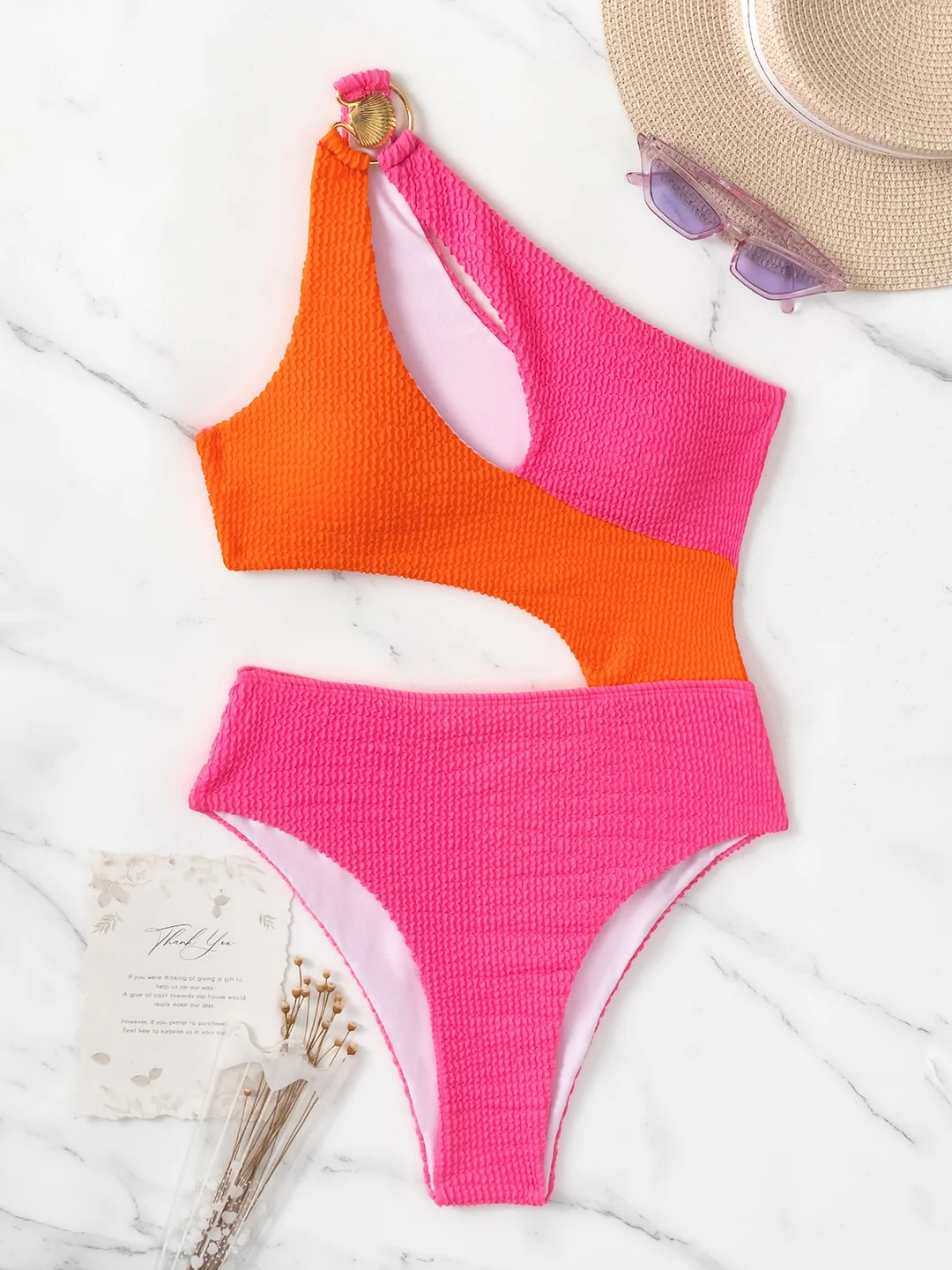 wongn Women One Piece Swimsuits 2023 One Shoulder Female Swimwear High ...