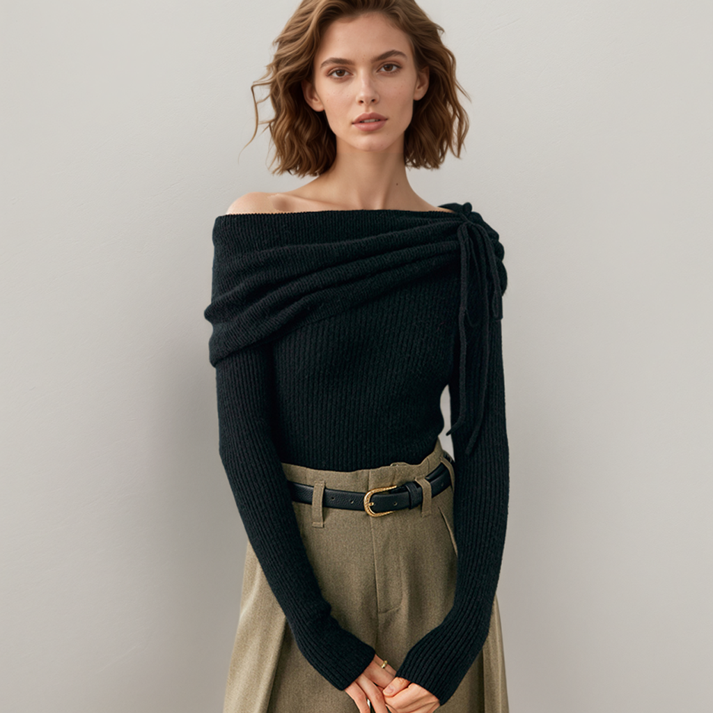 Extraordinary Off The Shoulder Cashmere Sweater Gallery