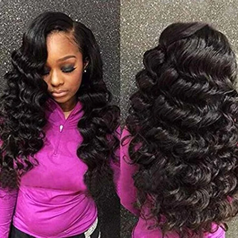 Big Wave Human Hair Wigs | Long Curly Wavy Full Hair Wigs