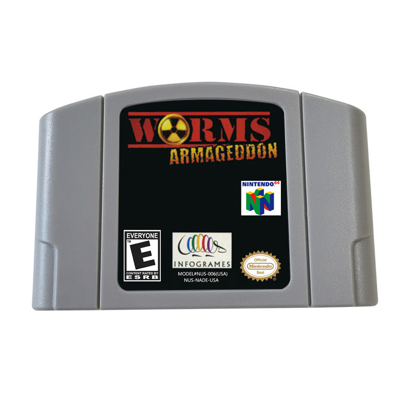 Worms Armageddon N64 Cartridge For Nintendo 64 Game Console