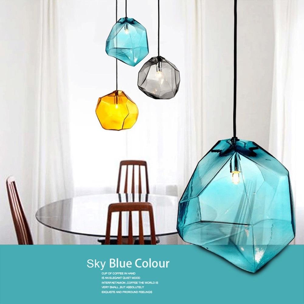 Modern Minimalist Pendant Lights Creative Colorful Glass Pendant Lamps ...