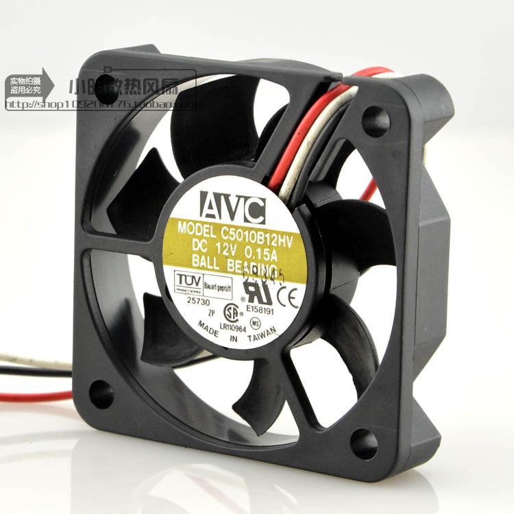 AVC 5010 12V 0.15A C5010B12HV 5CM/cm 3-wire cpu chassis cooling fan