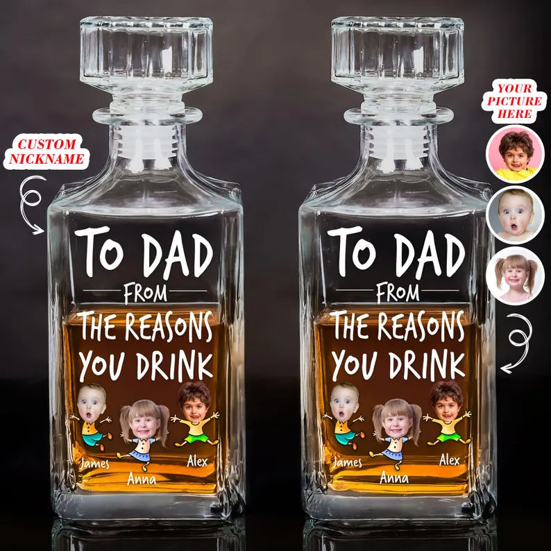 50%OFF ⭐️ To Dad From The Reasons You Drink-Custom Photo Face Kids ...